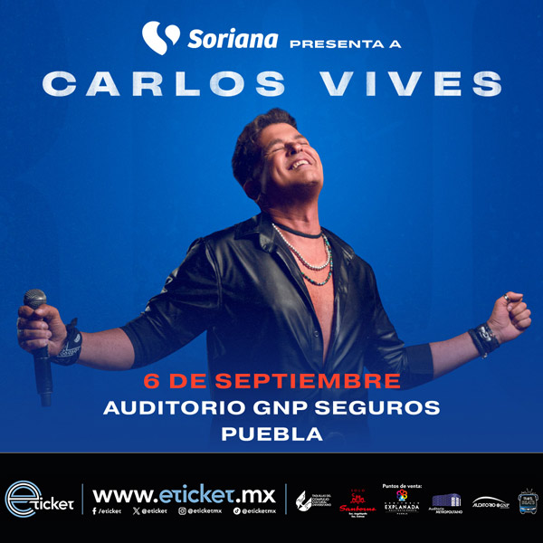 CARLOS VIVES - EL ROCK DE MI PUEBLO VIVE TOUR : Auditorio GNP Seguros : PUEBLA : Información del ...